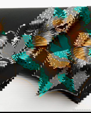 poseta plic handmade unicat din piele- Butterfly | Breslo