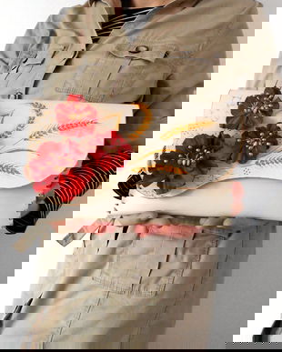 poseta plic handmade unicat din piele - Pink Flowers | Breslo