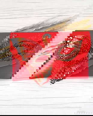 poseta plic handmade unicat din piele - Silver Mask | Breslo