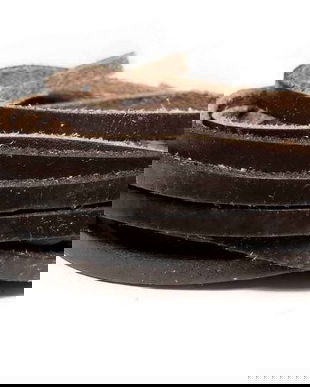 Snur din piele naturala, maro inchis, 5x1.5 mm | Breslo