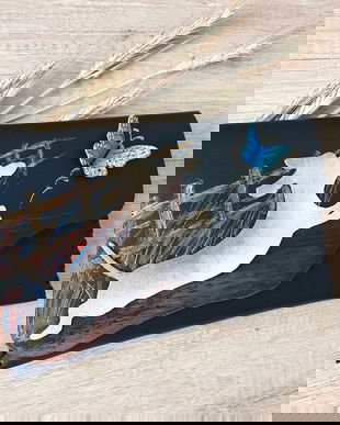 poseta plic handmade unicat din piele - Sakura Cats | Breslo