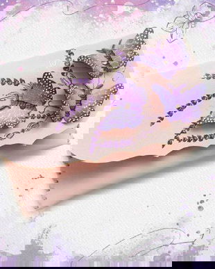 poseta plic handmade unicat din piele - Spider Butterfly | Breslo