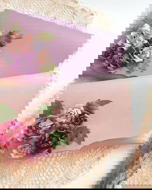 poseta plic handmade unicat din piele - Summer Delight | Breslo