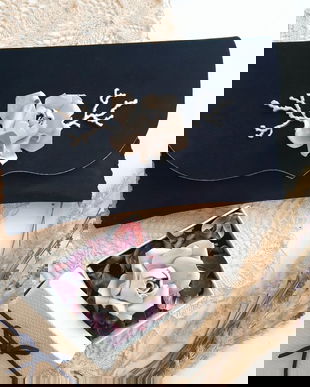 poseta plic handmade unicat din piele - Summer Delight | Breslo