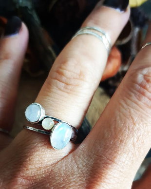 Stacking rings set de 3 inele din argint 925 , cupru si sarma gold ...