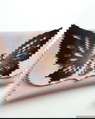 poseta plic handmade unicat din piele- Butterfly | Breslo