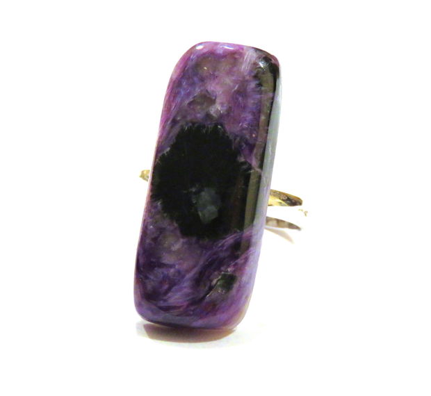 Inel Charoit mov si Argint 925 - IN516 - Inel mov reglabil, inel pietre ...