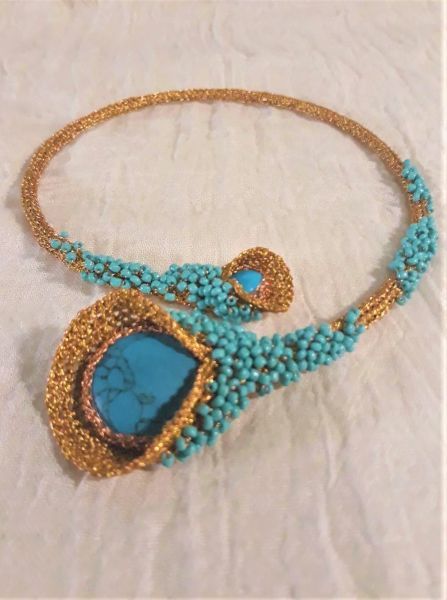 Colier Torque turcoaz - Colectia Boho chic ethno style- Transport ...