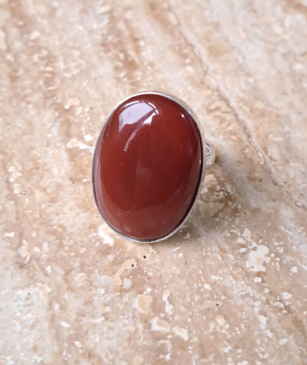 Inel din argint 925 cu piatra naturala semipretioasa de carneol | Breslo