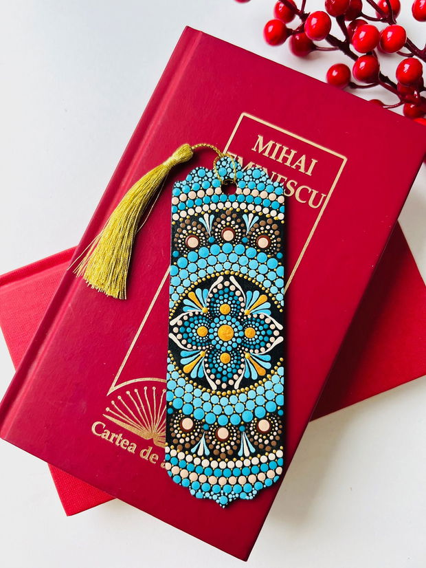 Semn de carte lemn "Magic Blue" | Breslo