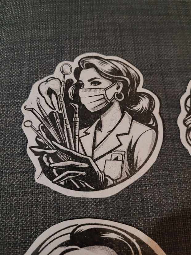 Sticker model Medic Dentist pe hârtie - 6 buc./set | Breslo