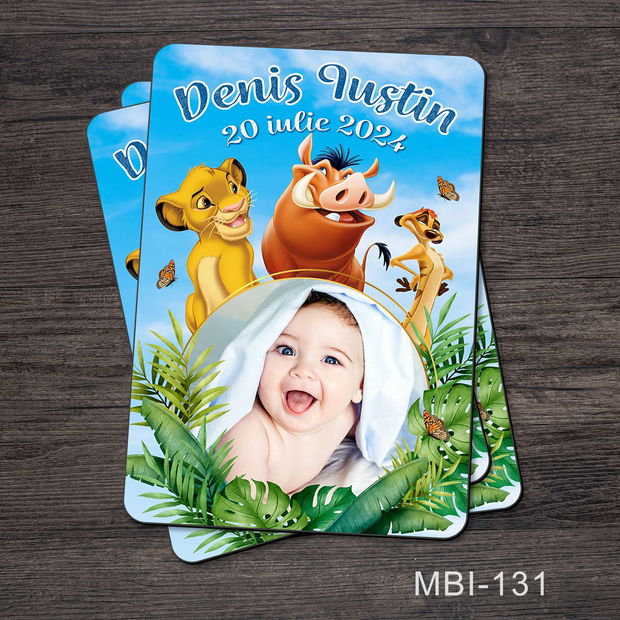 Marturii ieftine botez - Magneti personalizati pentru baieti cu Simba ...