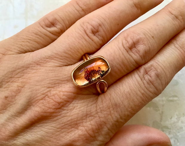 Inel alama aurita & citrin natural | Breslo