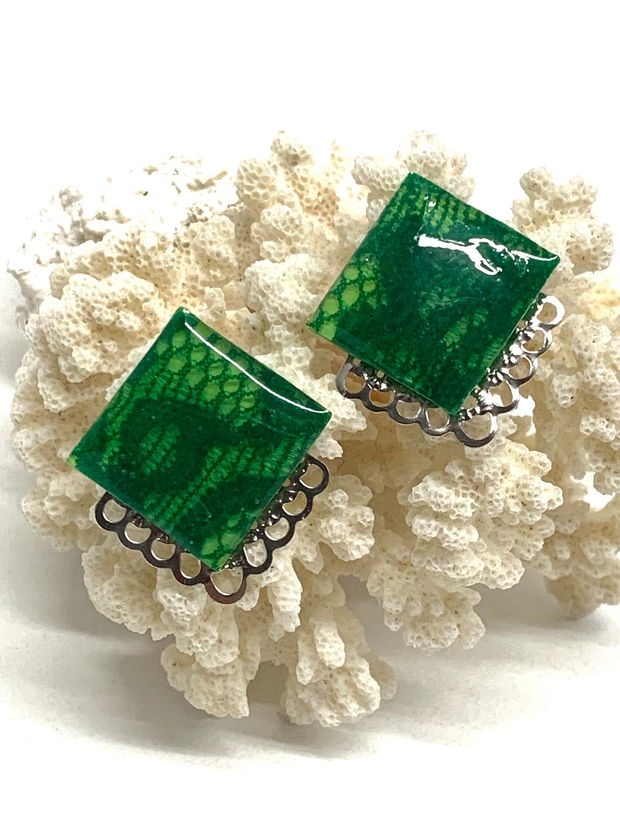 cercei handmade din rasin si dantela brodata | Breslo