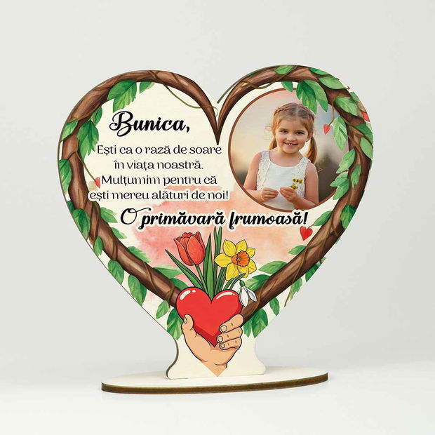 Inima din lemn cadou special pentru Bunica, Mamaia | Breslo
