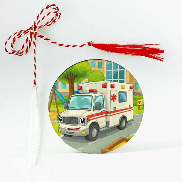 Martisor copii, masina ambulanta | Breslo