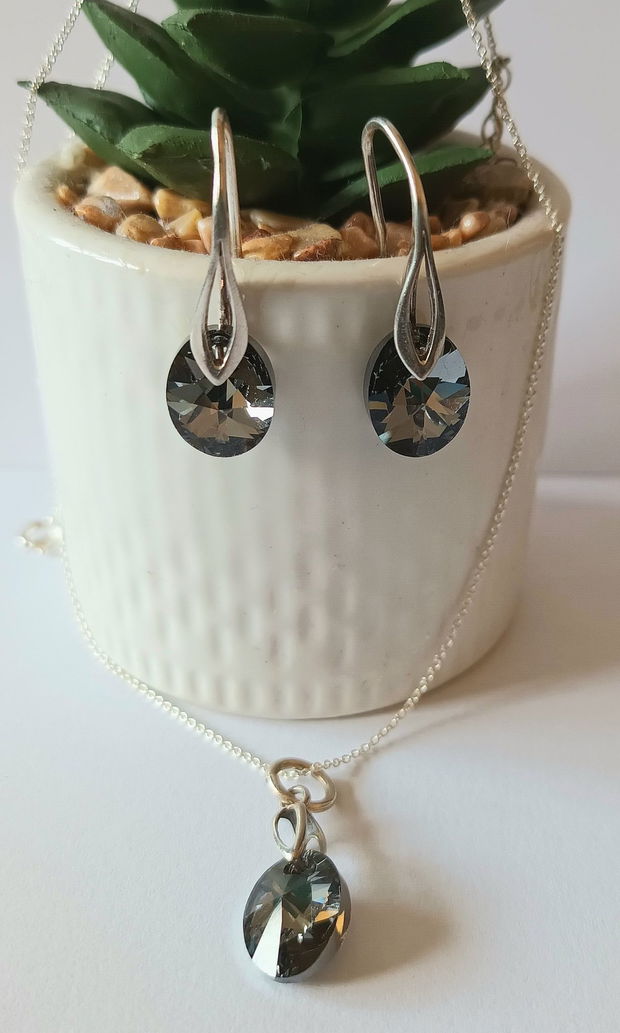 Eleganță strălucitoare pentru fiecare zi: Set argint 925 cu cristale Swarovski | Breslo