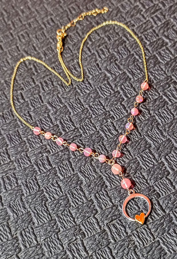Colier argint opal de foc etiopian roz lant vermeil charm argint inima2 ...