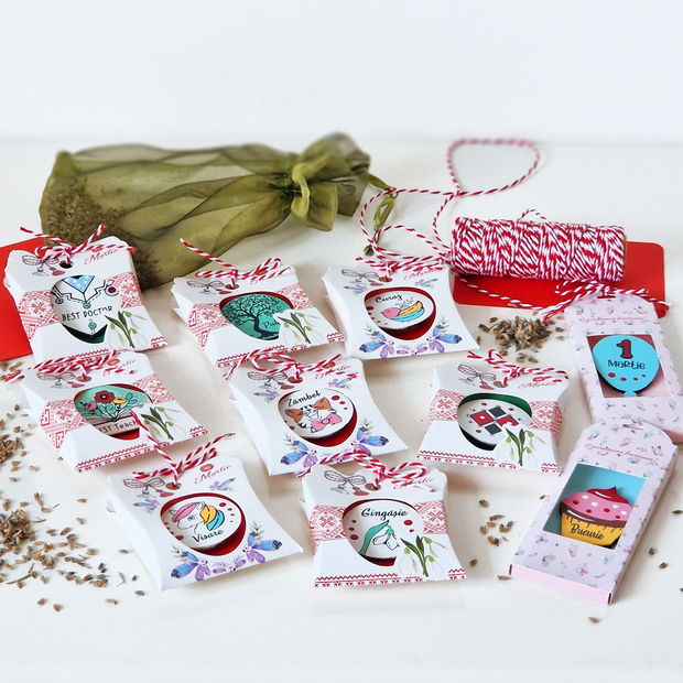 Martisor brosa Pisicuta Crazy pictat manual handmade, balon | Breslo