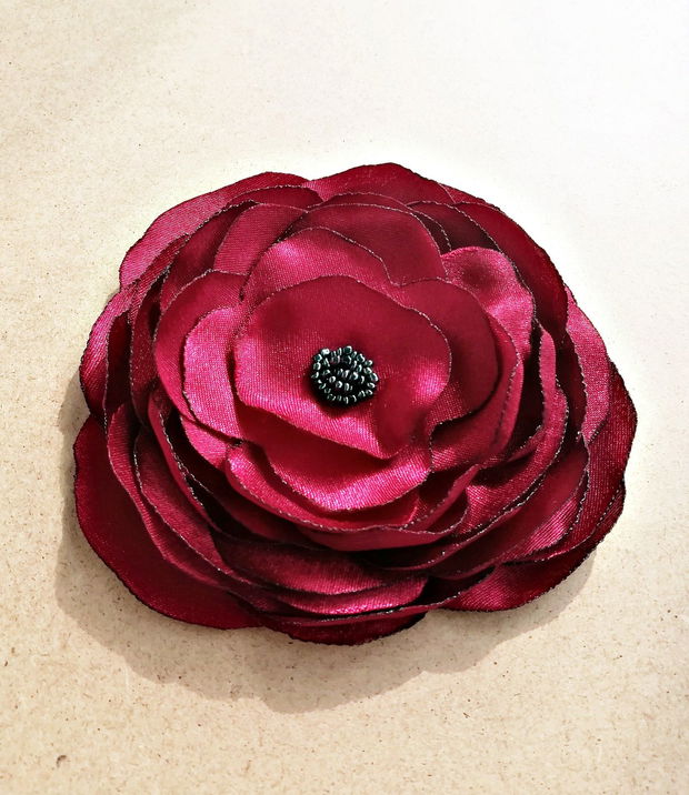 brosa floare de matase visinie 12,5 cm | Breslo