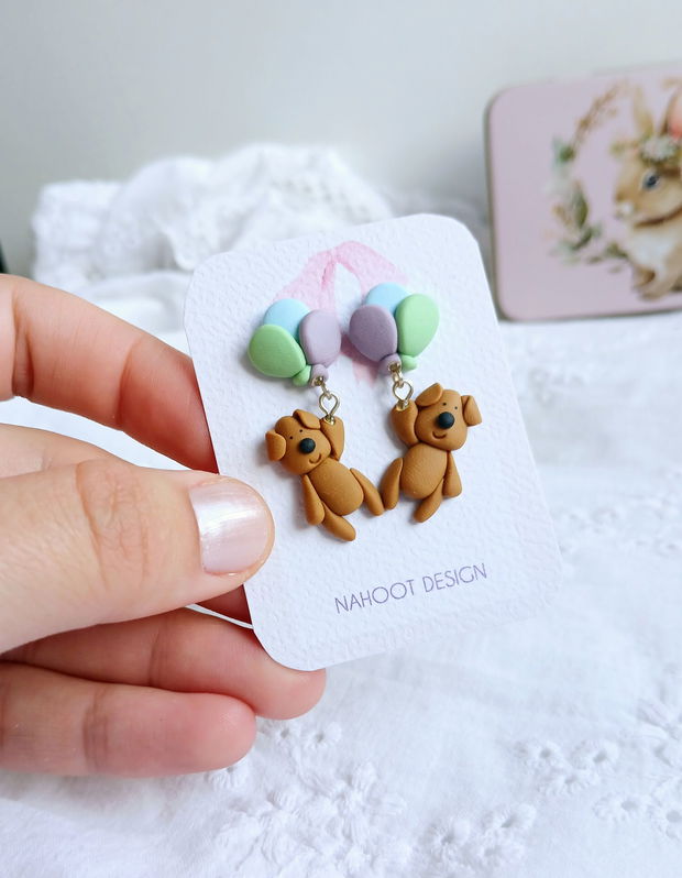 Cercei catelusi cu baloane | Breslo