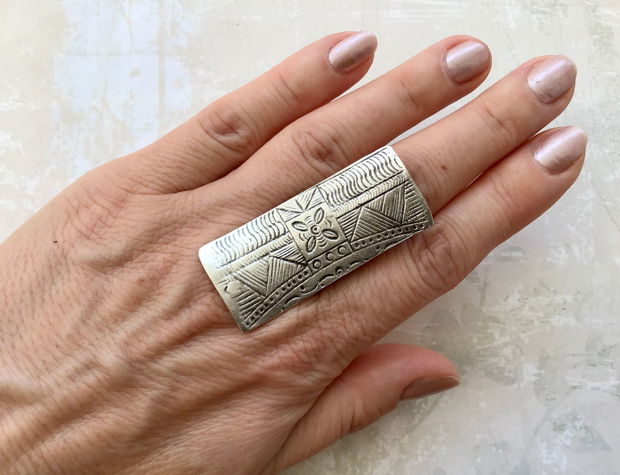 Inel medieval zamac argintat | Breslo