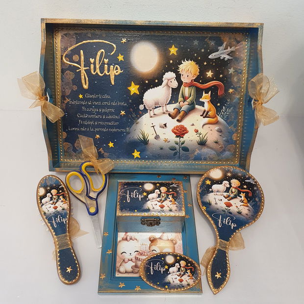 Set personalizat pentru taierea motului / 1 an, Micul Print | Breslo