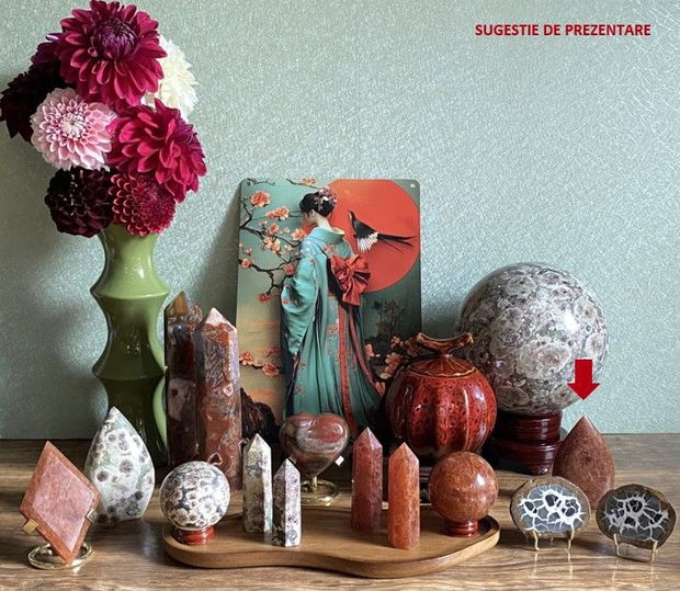 Cuart Capsuna Rosu - Sculptura din piatra semipretioasa | Breslo