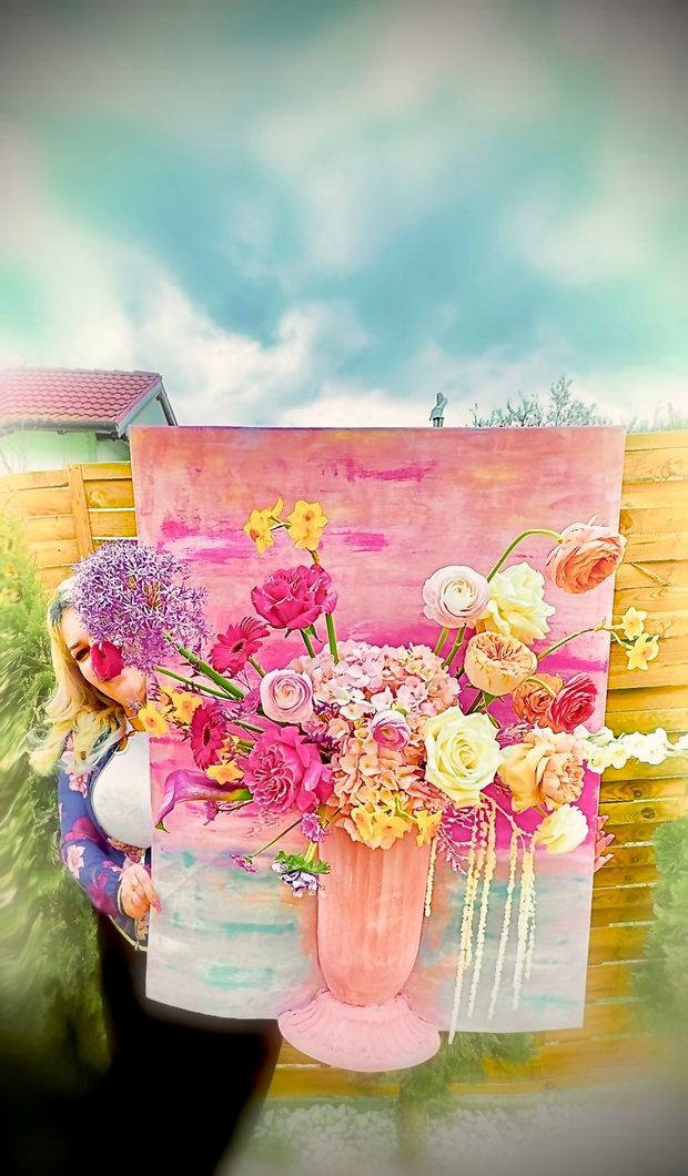 Tablou 3D cu flori naturale/criogenate artă personalizată | Breslo