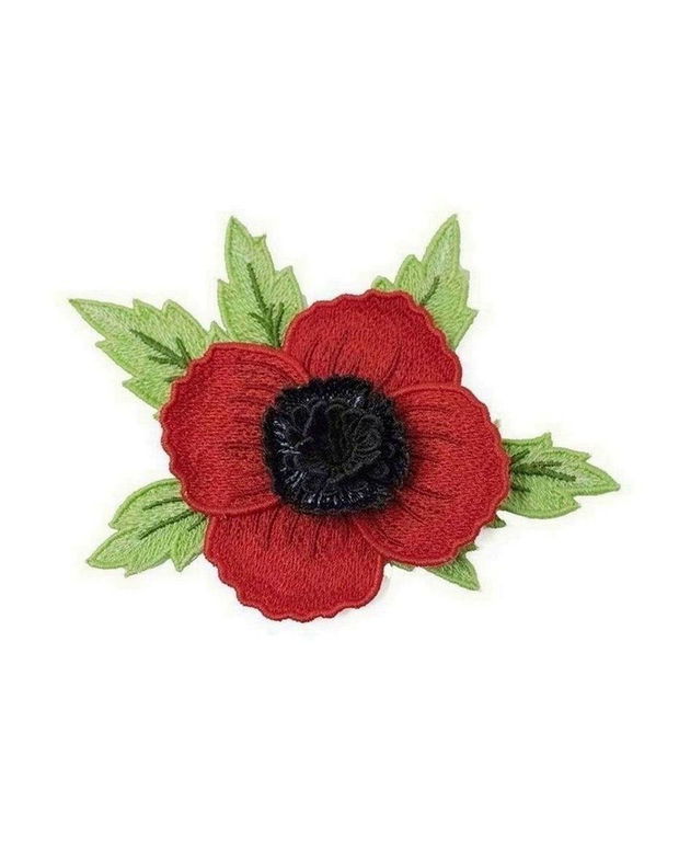 Brosa Mac 3D Rosu cu Frunze - Pasiune si Eleganta | Breslo