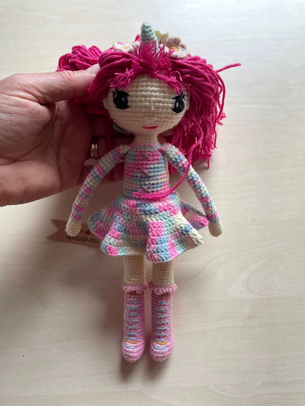 Amigurumi, printesa inorog, jucarie crosetata | Breslo