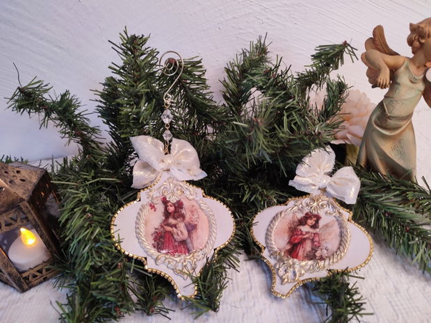 Poveste în ramuri -set 2 decoratiuni handmade cu aripi de înger și ...