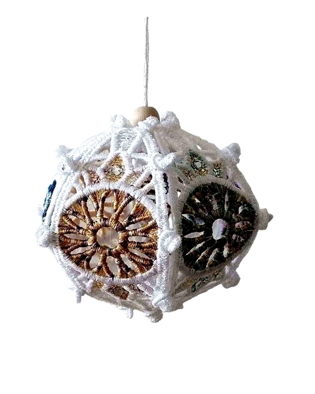 Globulet 3D Alb cu Degrade si Cristale | Breslo