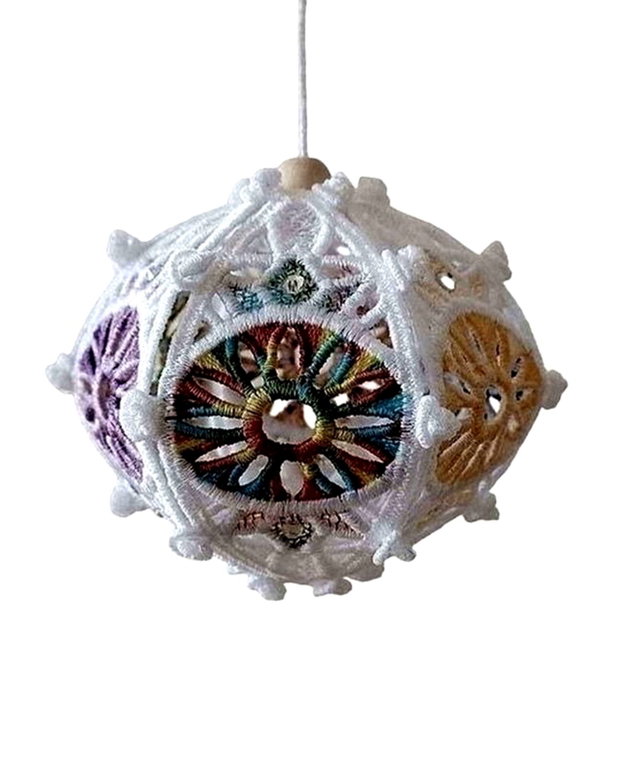 Globulet 3D Alb cu Degrade si Cristale | Breslo