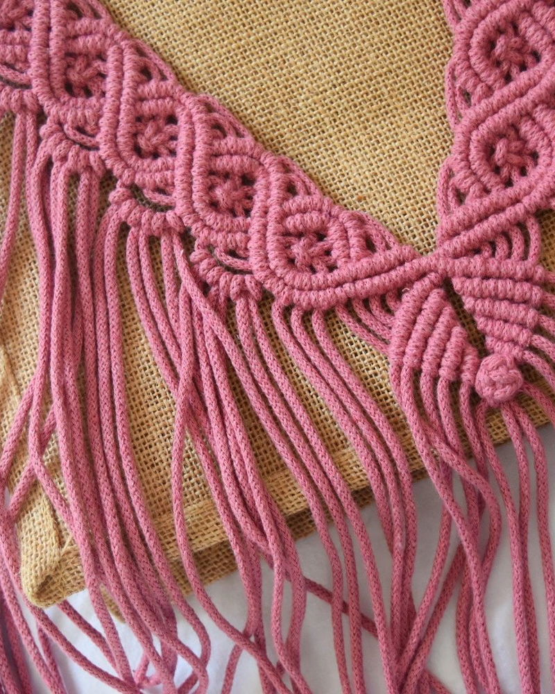 Geanta din rafie cu împletitura macrame | Dichisar