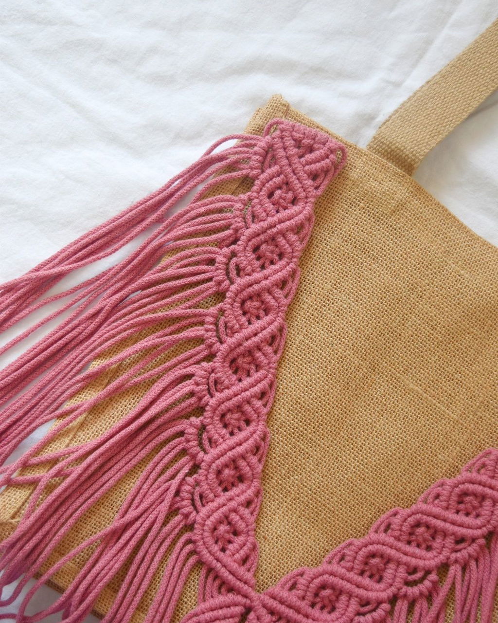 Geanta din rafie cu împletitura macrame | Dichisar