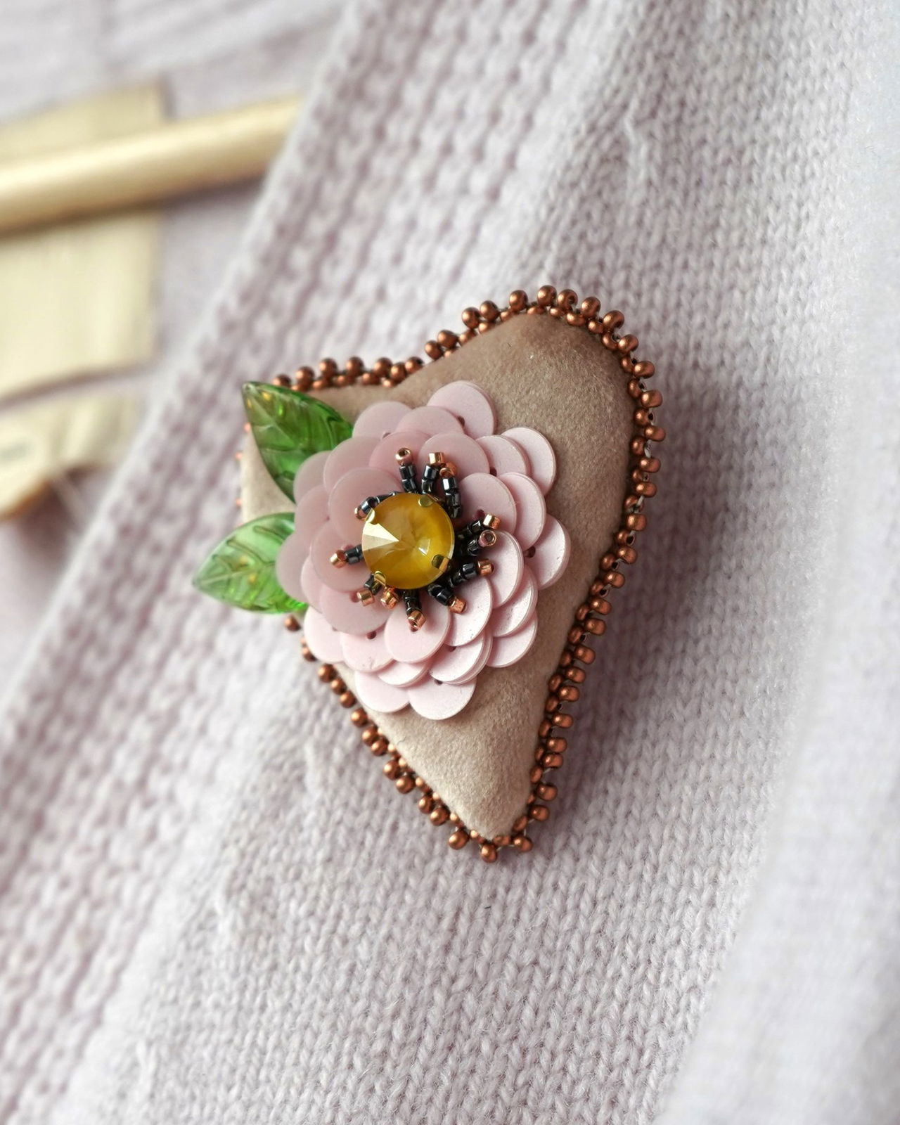 Brosa Inima Brodata | Dichisar