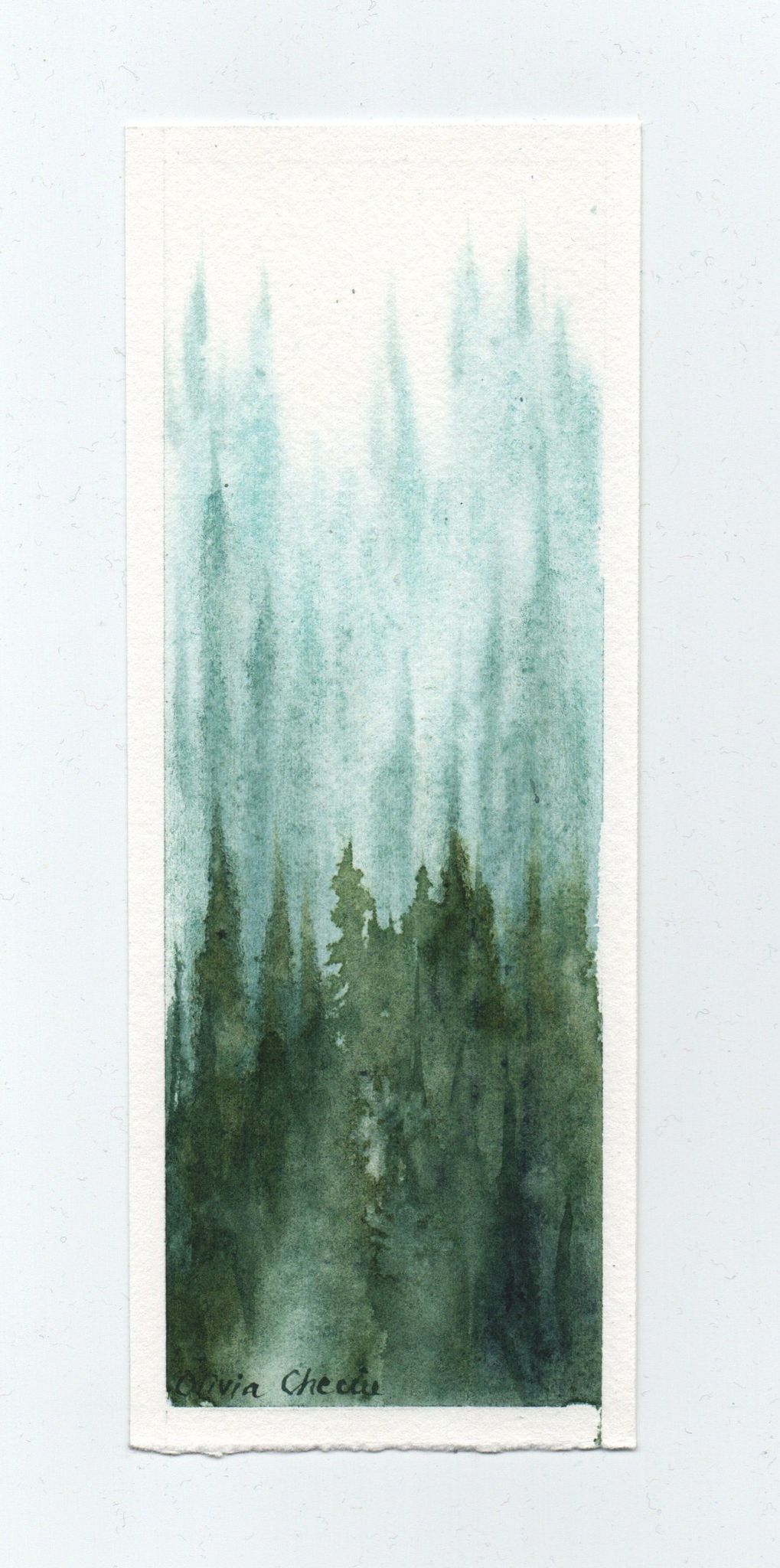 Semn de carte pictat manual- padure de brazi | Dichisar